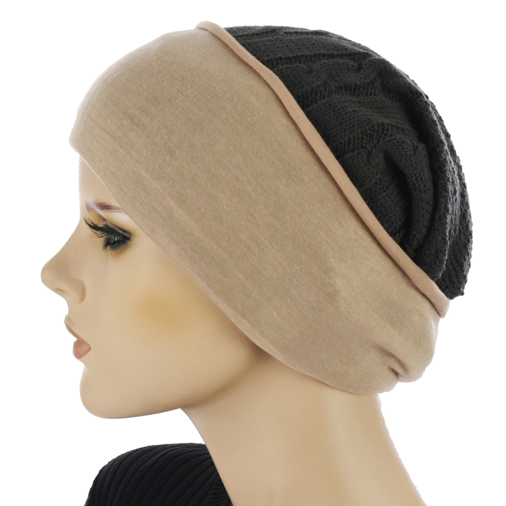 Cancer Patient Knit Beanie Hat with lining Soft Stretchy Winter Head ...